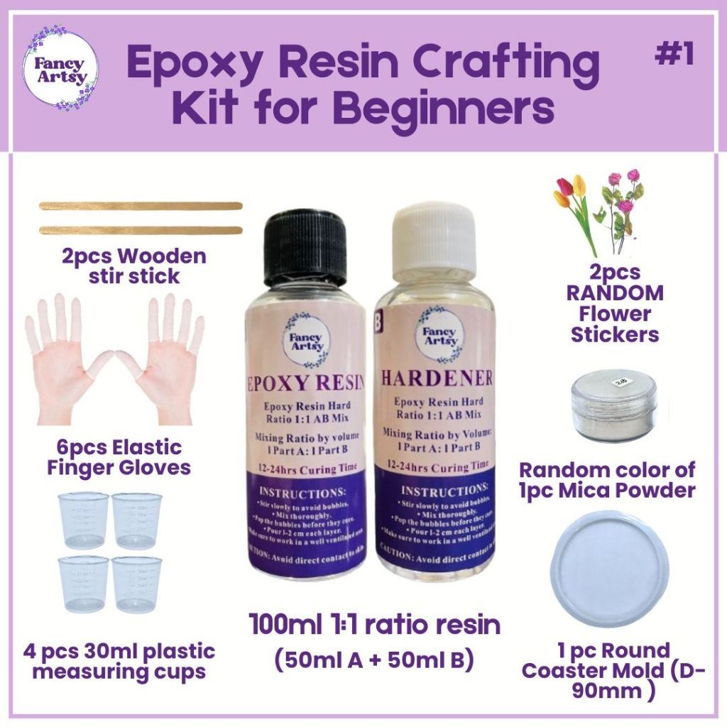 Resin Epoxy Crafting Kit for Beginners Resin Beginner Kit Beginner Set for Resin Epoxy | Shopee ...