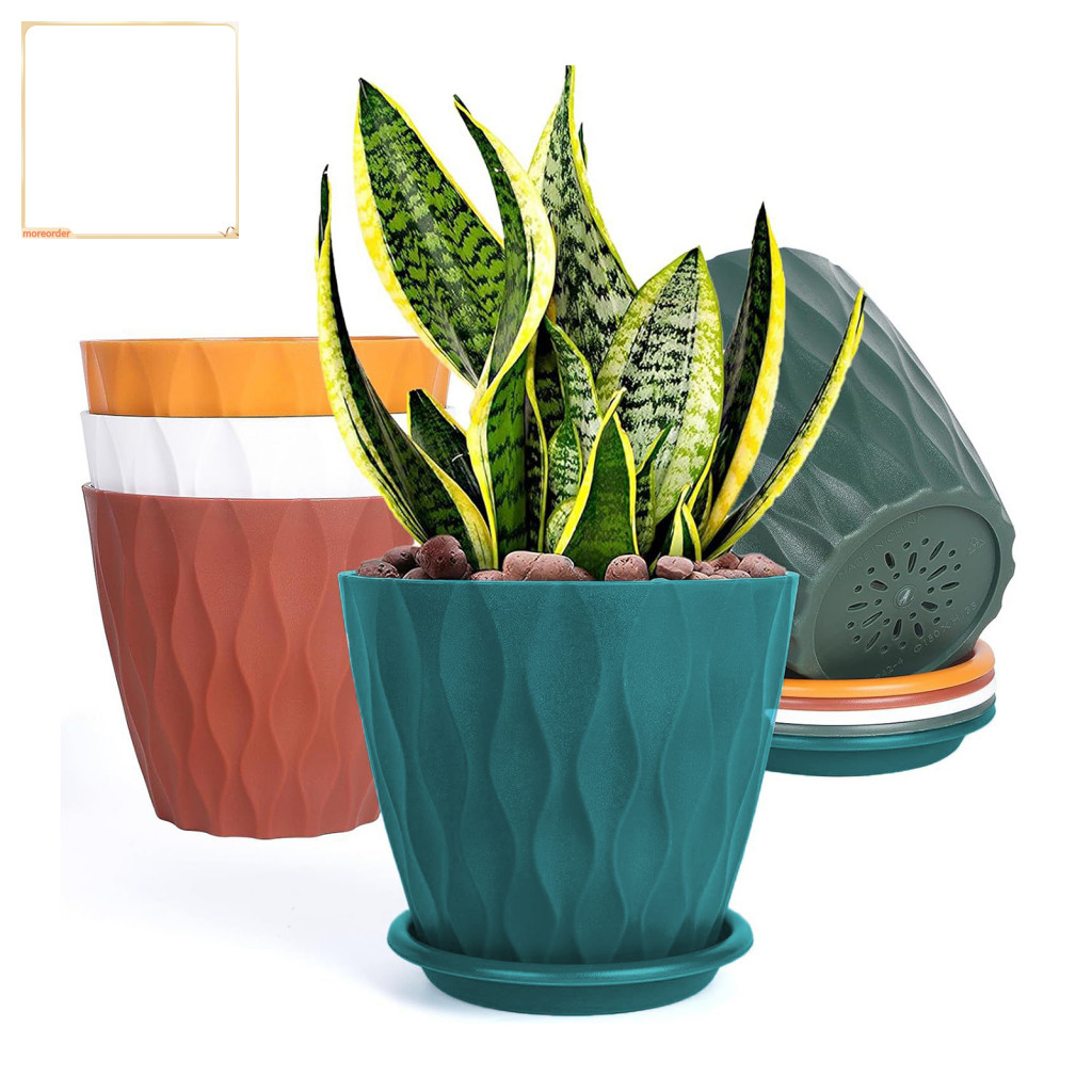 moreorders| Lightweight Flower Pots Drain Holes Plant Pots 5 Pcs Flower ...