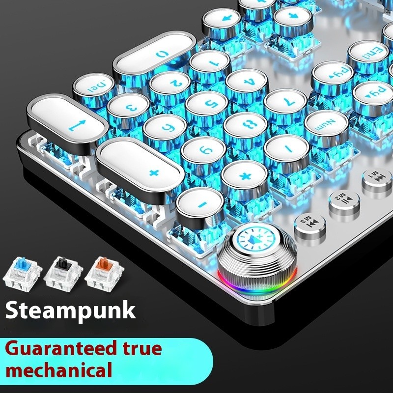 [Gaming Keyboard] Mechanical Keyboard Retro Punk Wired RGB Photoeffect ...