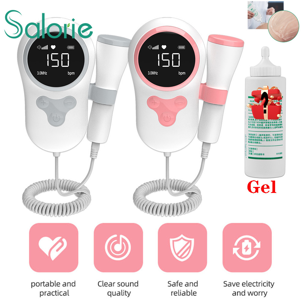 Salorie Baby Fetal Doppler Heart Sound Rate Device Ultrasound Detector ...
