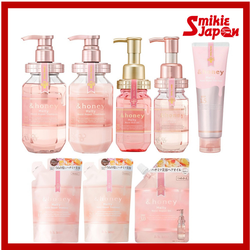 &honey Melty Moist Repair Shampoo 440ml / Treatment 445g/ Hair Oil 100ml/ Refill 350ml Made In ...
