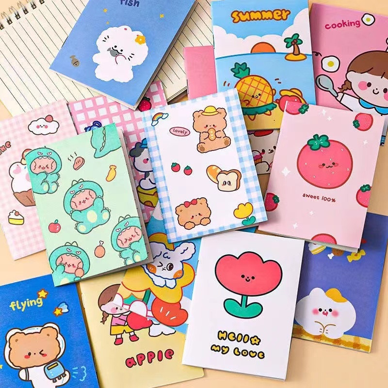 Mini Cartoon Notepad Portable Small Book 32 Pages Cute Little Notebook ...