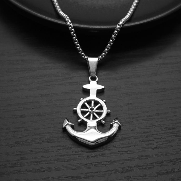 60CM Titanium Steel Anchor Necklace｜European And American Street Hip ...