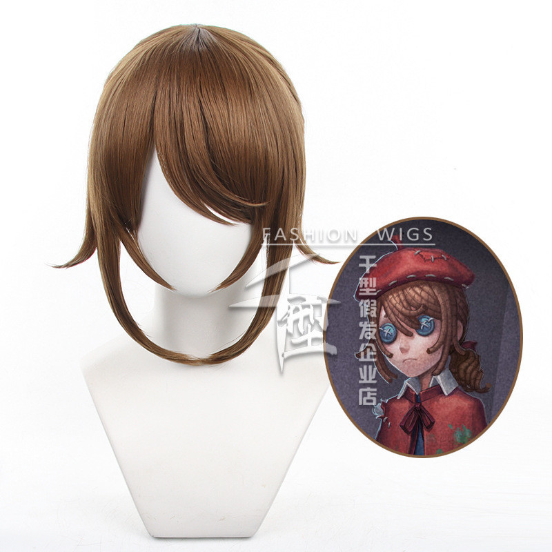 Jecarden Identity V Edgar Valden Cosplay Wig Brown Ponytail Hair Hat ...