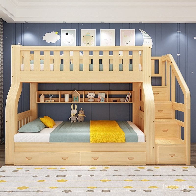 Upper and Lower Bed Bunk Bed Multi-Functional Solid Wood High and Low ...