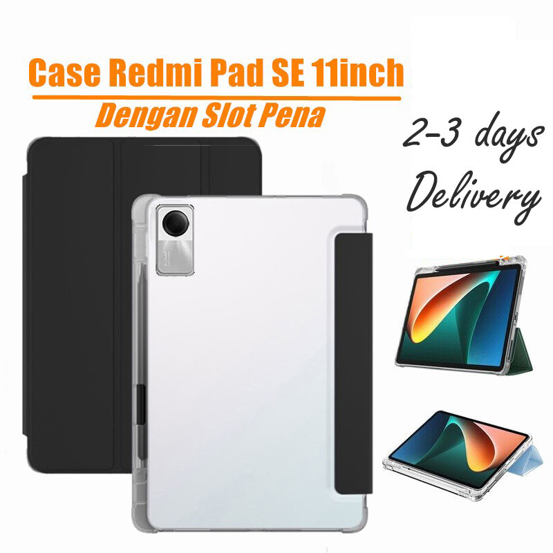 Redmi Pad Pro Case Soft TPU Flip Cover with Pen Slot | Auto Wake/Sleep ...