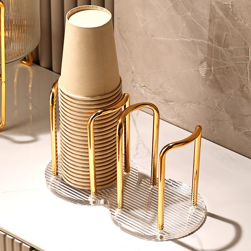 Acrylic Disposable Cup Holder Storage Shelf Water Tea Cups Dispenser ...