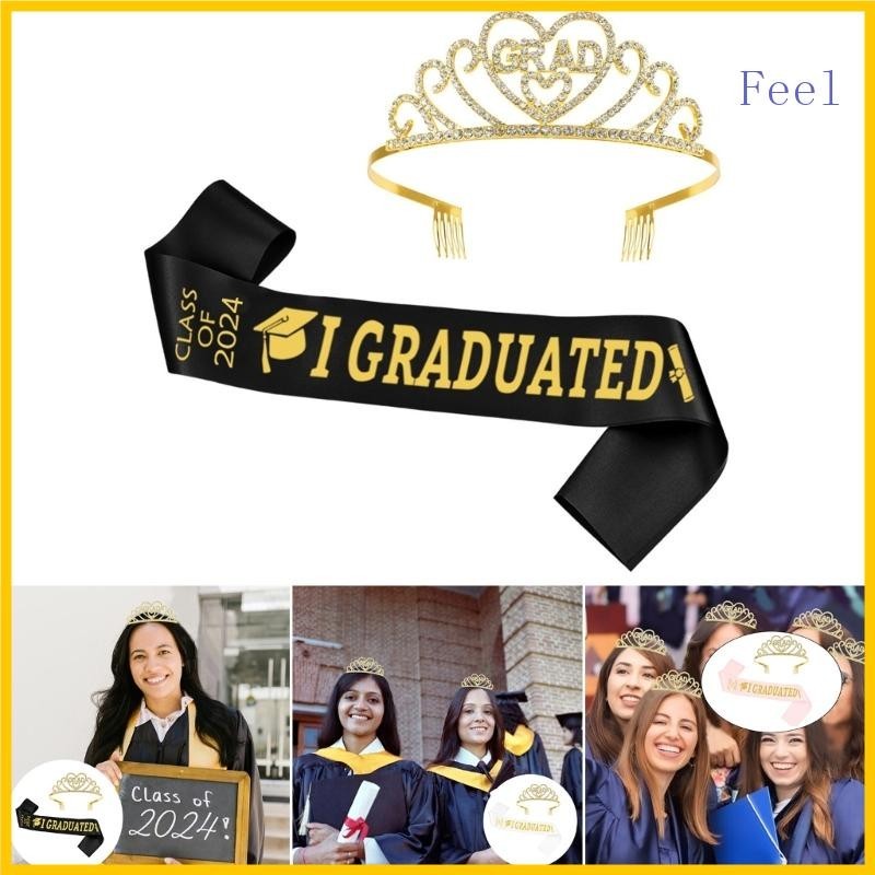 Best Graduation Honor Stole Rhinestone Graduation Crown Graduation Sash ...