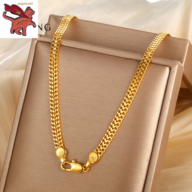 18K Saudi Gold Pawnable Flat Mesh Necklace Snake Bone Chain | Shopee ...