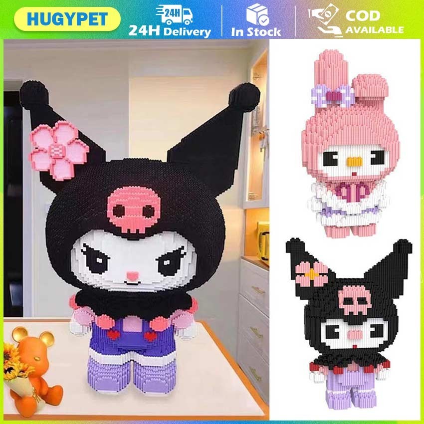 26/55cm Cartoon Sanrio Building Blocks Toy Kuromi My Melody 3D Mini ...