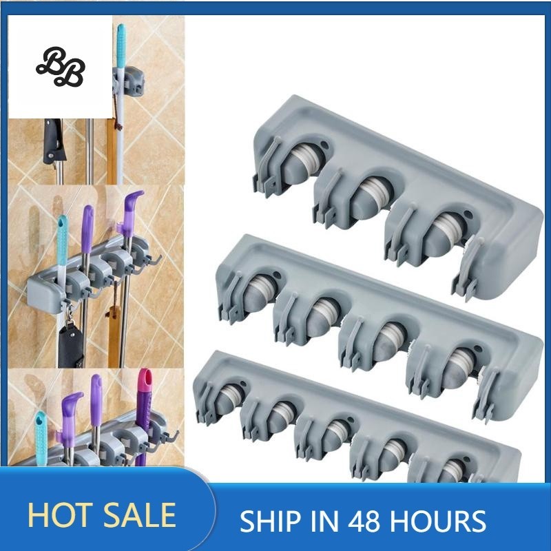 Wall mounted mop rack brush rack storage plastic brush broom rack ...