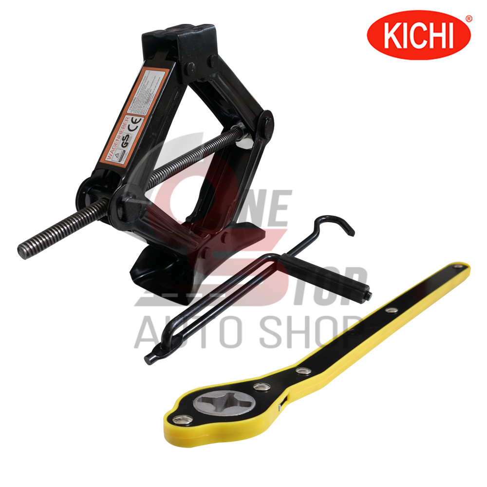 0.8T / 1.0T/ 1.5T / 2.0T / 2.5T SCISSOR JACK WITH CROSS TYPE WRENCH KICHI ONE-STOP (SET ...