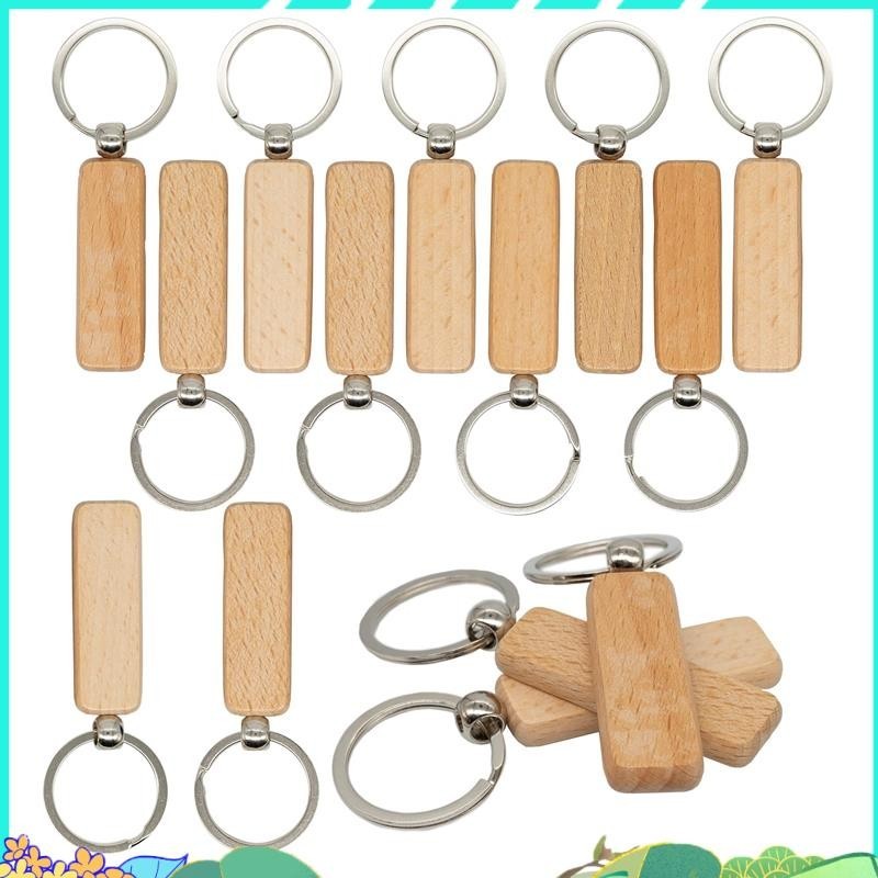 Wood Engraving Blanks Rectangle Blank Wooden Key Chain Wood Blanks for ...