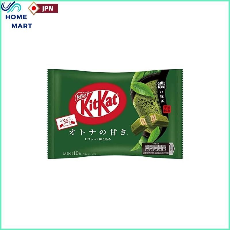 Nestle Japan Kit Kat Mini Adult Sweetness Dark Green Tea 10 x 12 bags ...