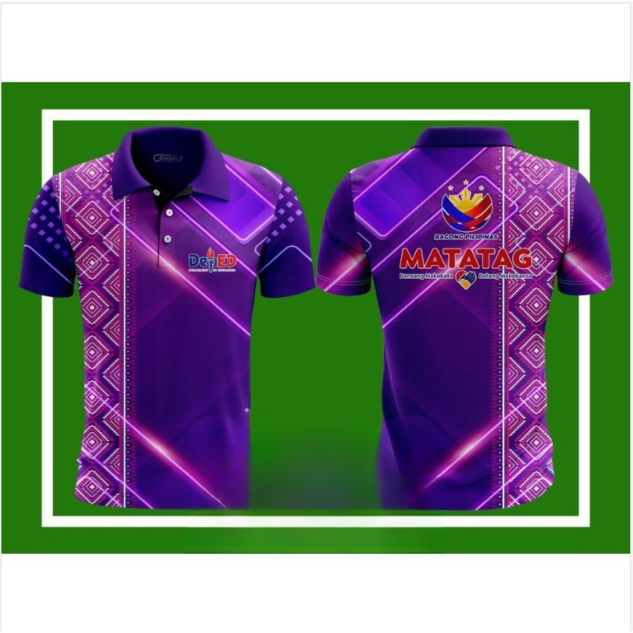Fashion Purple Polo Shirt For Men Women Teacher Office Ethnic Print ...