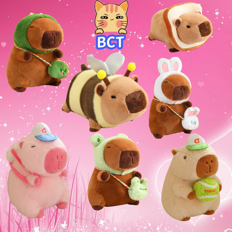BCT Capybara Plush Toy Capybara Doll Bread, Flower, Pufferfish, Mouse ...
