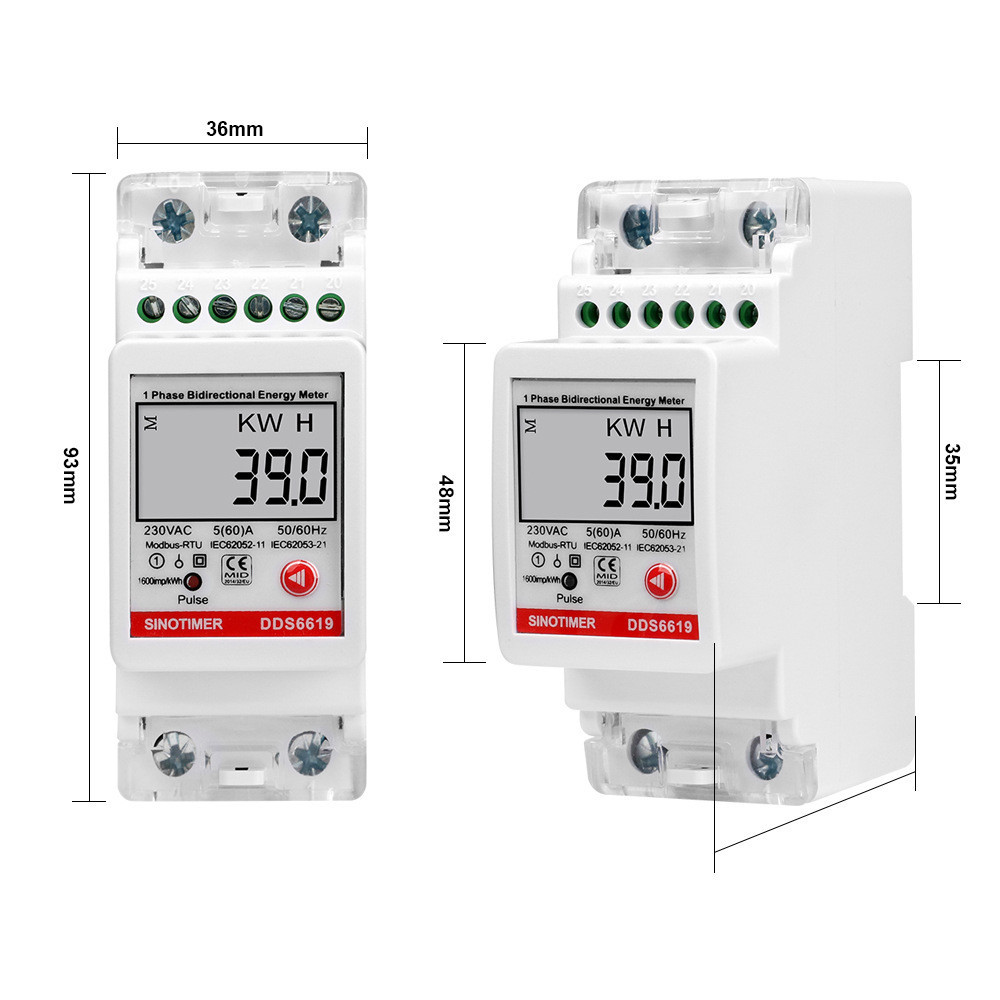 DDS6619-039 Din-rail AC230V Multifunction Single-phase Energy Meter 2P ... DDS6619-039 Din-rail AC230V Multifunction Single-phase Energy Meter 2P ...