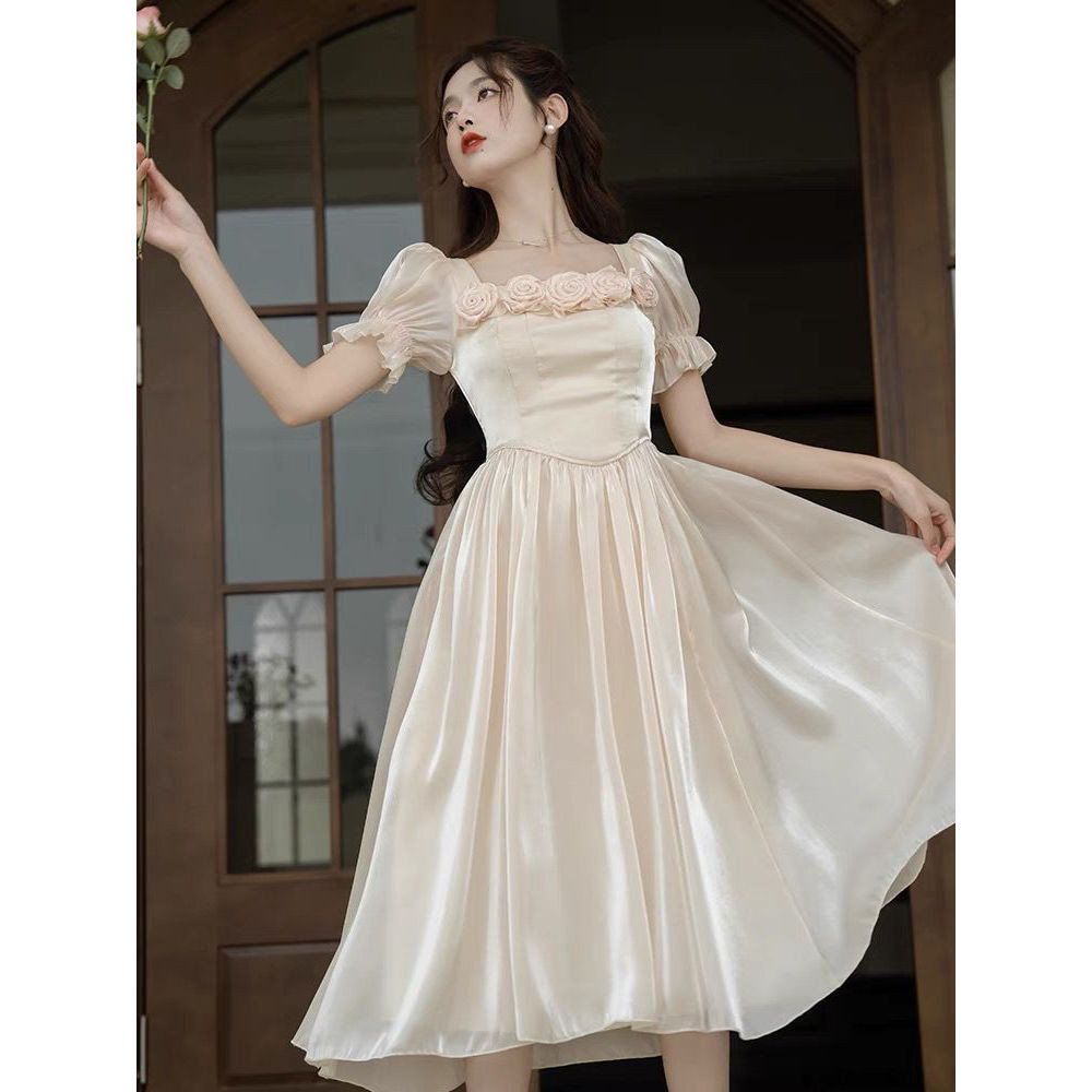 French Classy Slim-fit High-End Dress Gentle Style Fairy Princess Dress ...