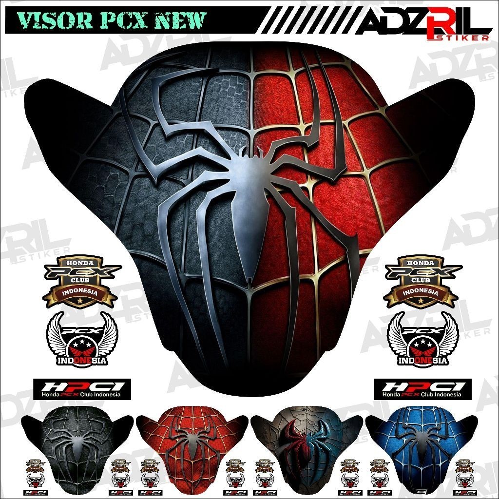 Winshield HONDA PCX 160 visor Sticker NEW SPIDERMAN Symbol 1,2, And 3 ...