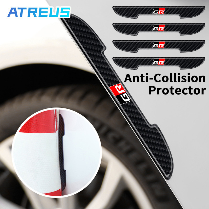 4Pcs Toyota GR Car Door Anti-Collision Strip Guards Carbon Fiber ...