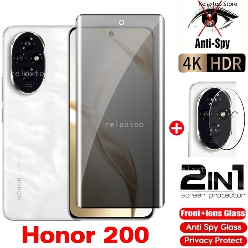 Honor200 2IN1 Curved Privacy Screen Protect Glass For Honor 200 Smart Lite 100 Pro 200Pro ...