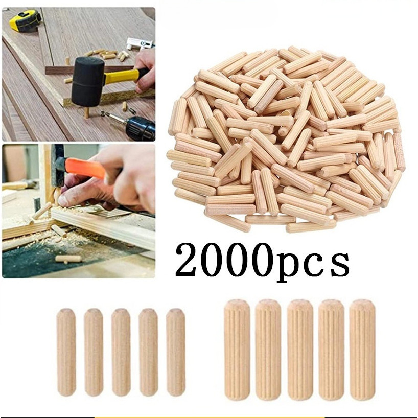 2000pcs Wooden Dowel 8x30mm/8x40mm Cabinet Drawer Connection Dowel Pins ...