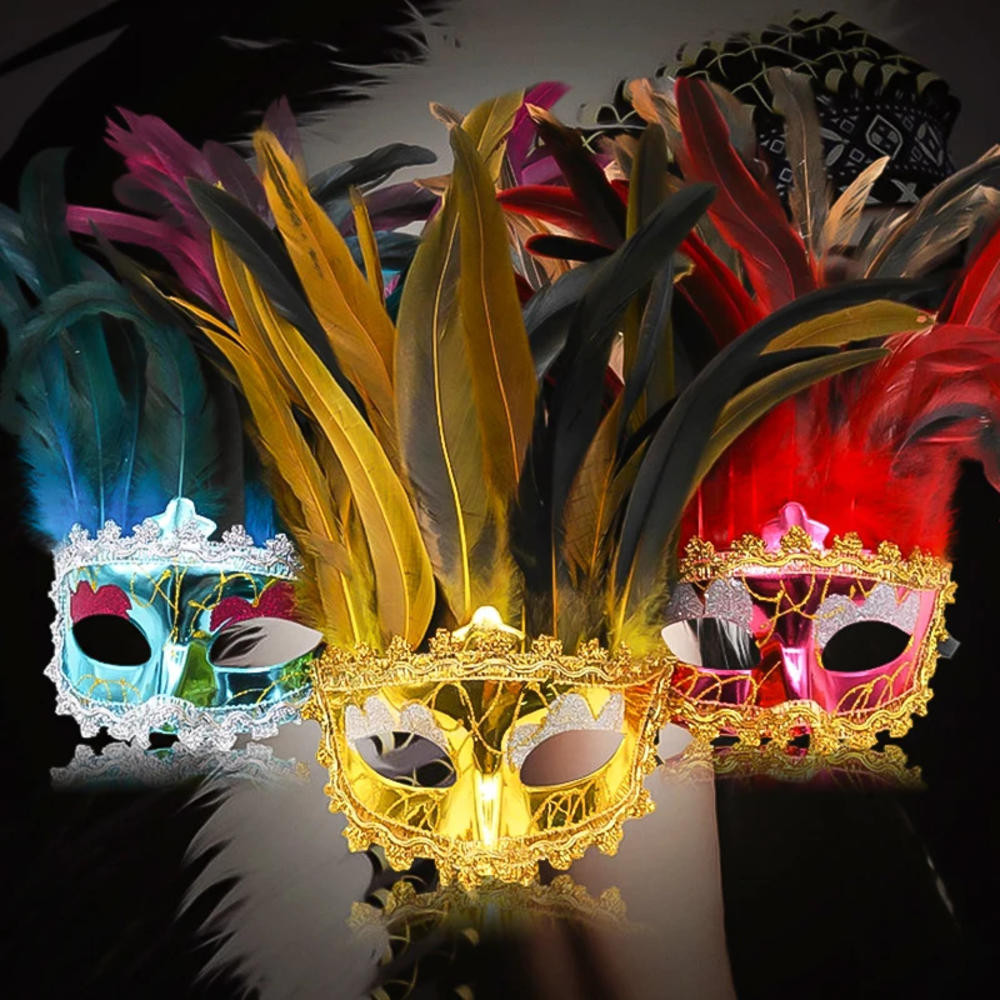 Venetian Masquerade Halloween Indian Mask Cosplay Women Eye Masque Bar ...