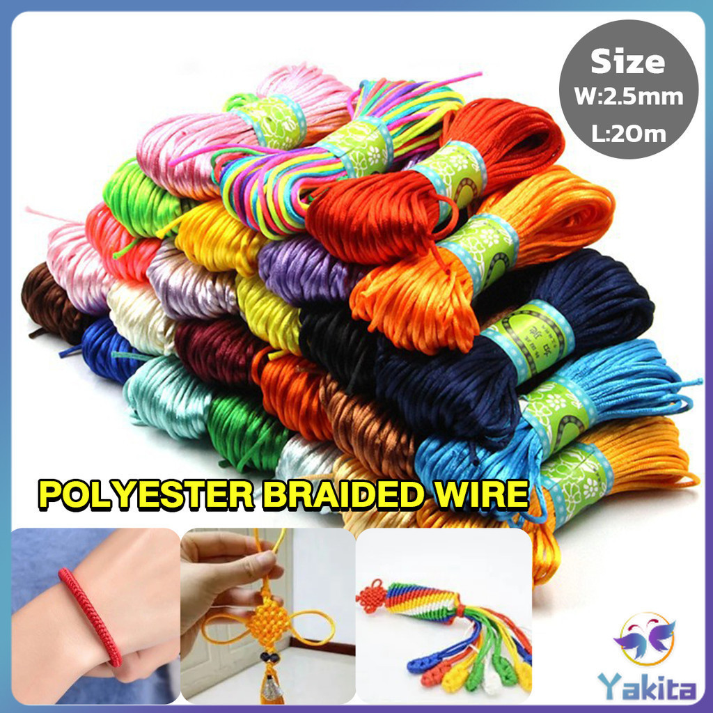 Yaki 2.5mm Width Polyester Braided Long Rope DIY Chinese Knot Weaving ...