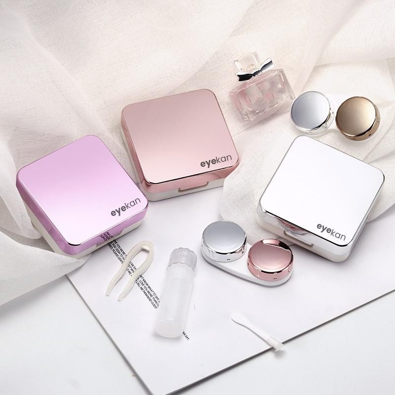 Portable Contact Lens Case With Mirror Contact Lens Case Simple Glossy ...