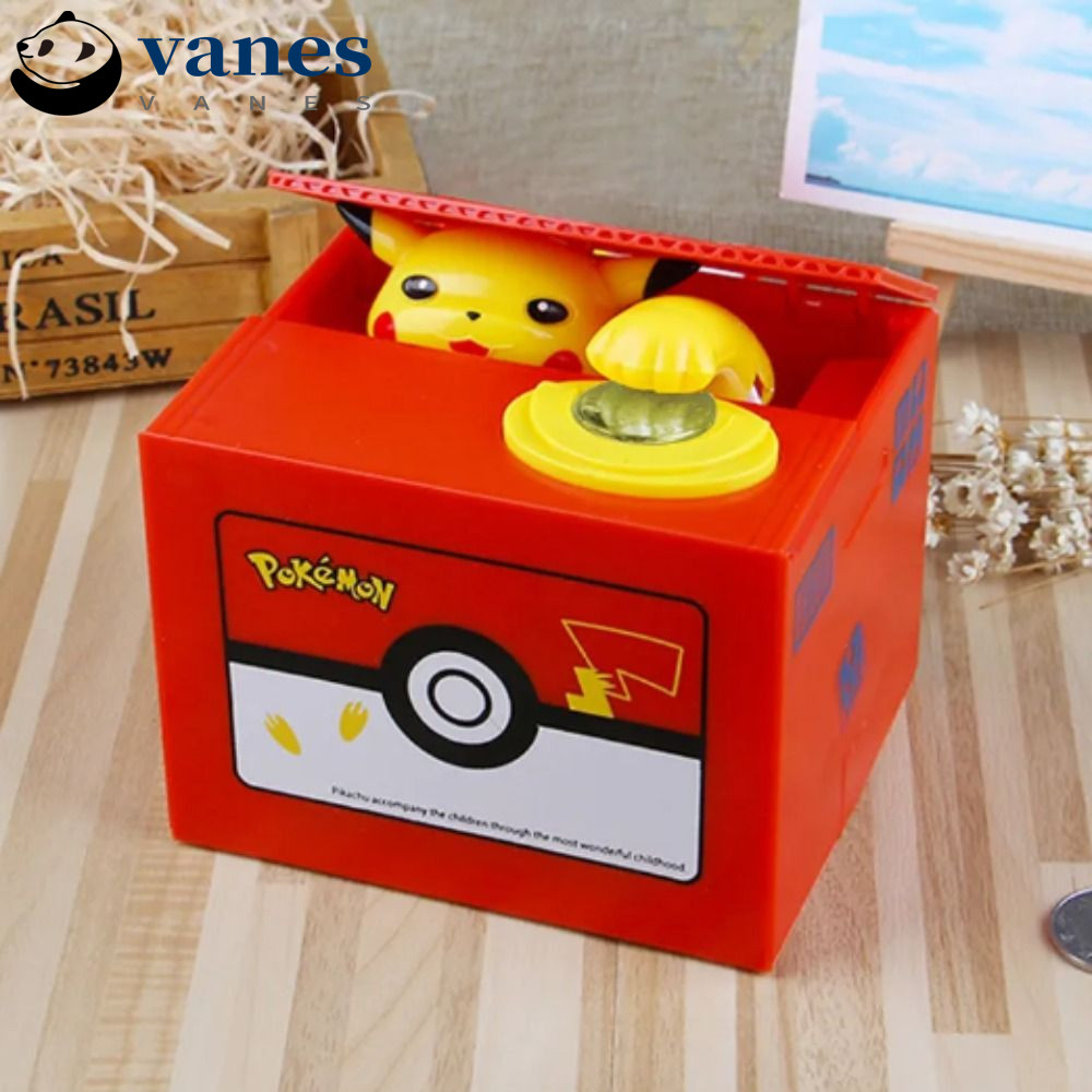 VANES Pikachu Money Saving Box, Pikachu Cartoon Cartoon Stealing Money ...