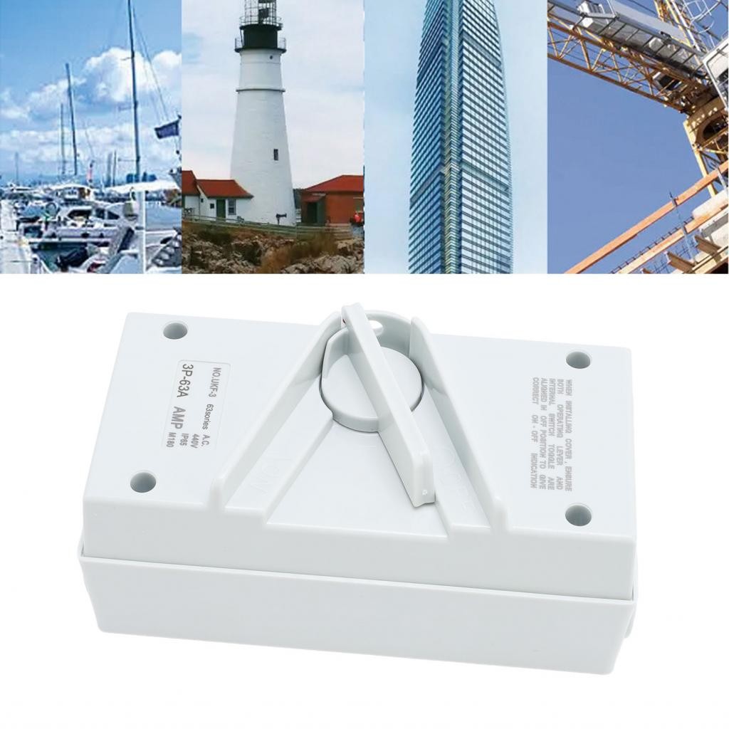 Ooidshop Enclosed Motor Disconnect Switch 63A 3 Pole Safety Isolation ...