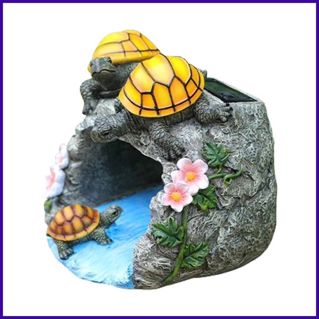 Gutter Downspout Decorative Turtle Resin Turtle Solar Statue Gutter ...