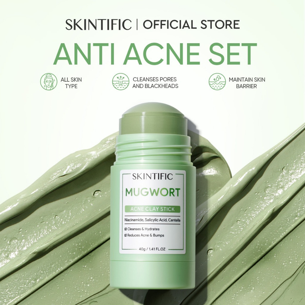 Mugwort Acne Clay Mask Stick Anti Pores & Acne Clay Mask Face Skin Care ...