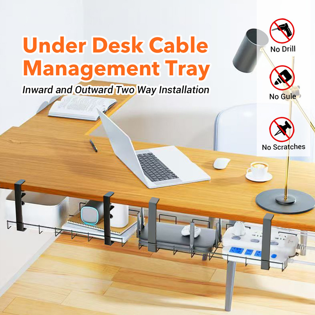 Under Table Wire Organizer Cable Manager Extension Holder Desktop ...