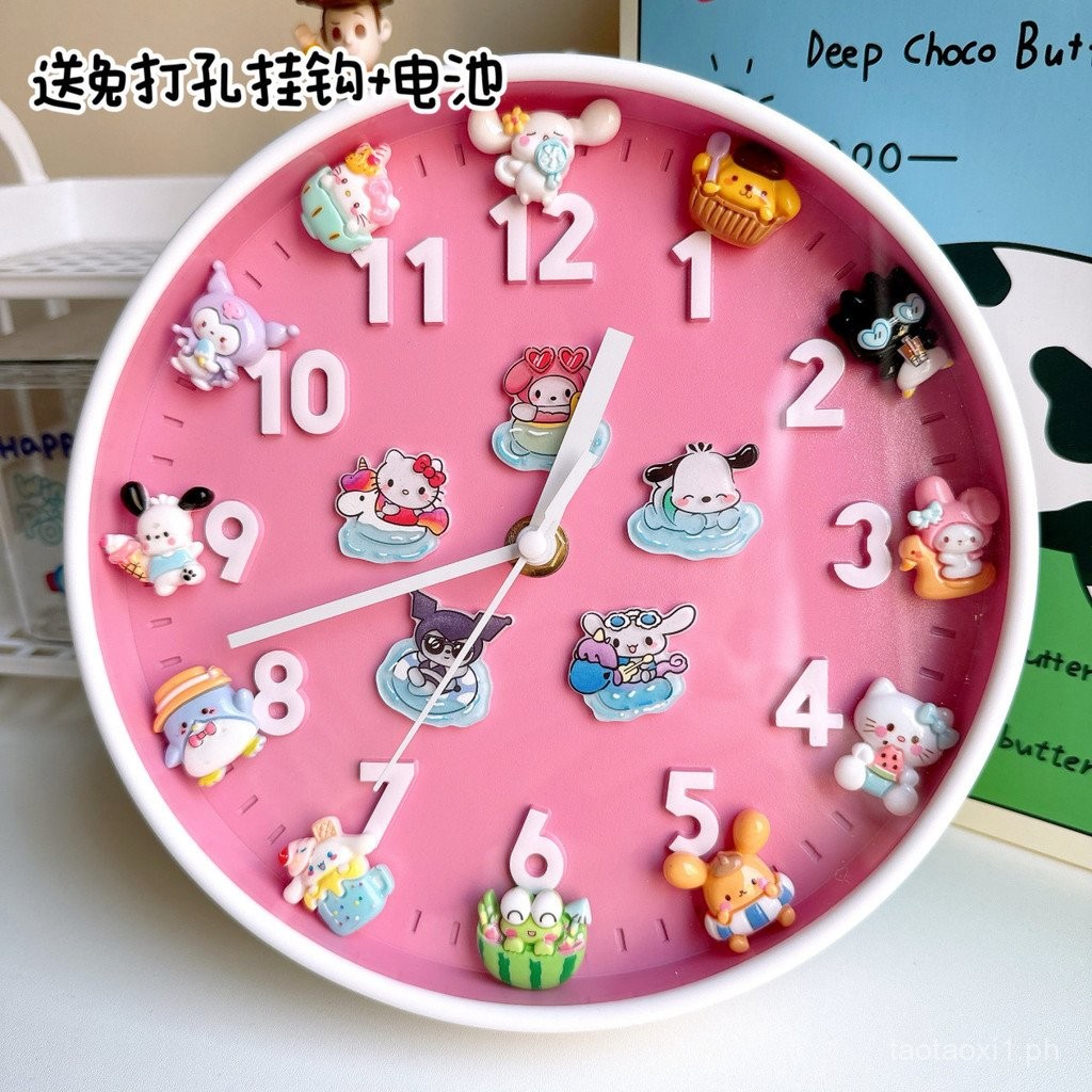 Cartoon Cinnamoroll Wall Clock Children's Early Education Clock ...