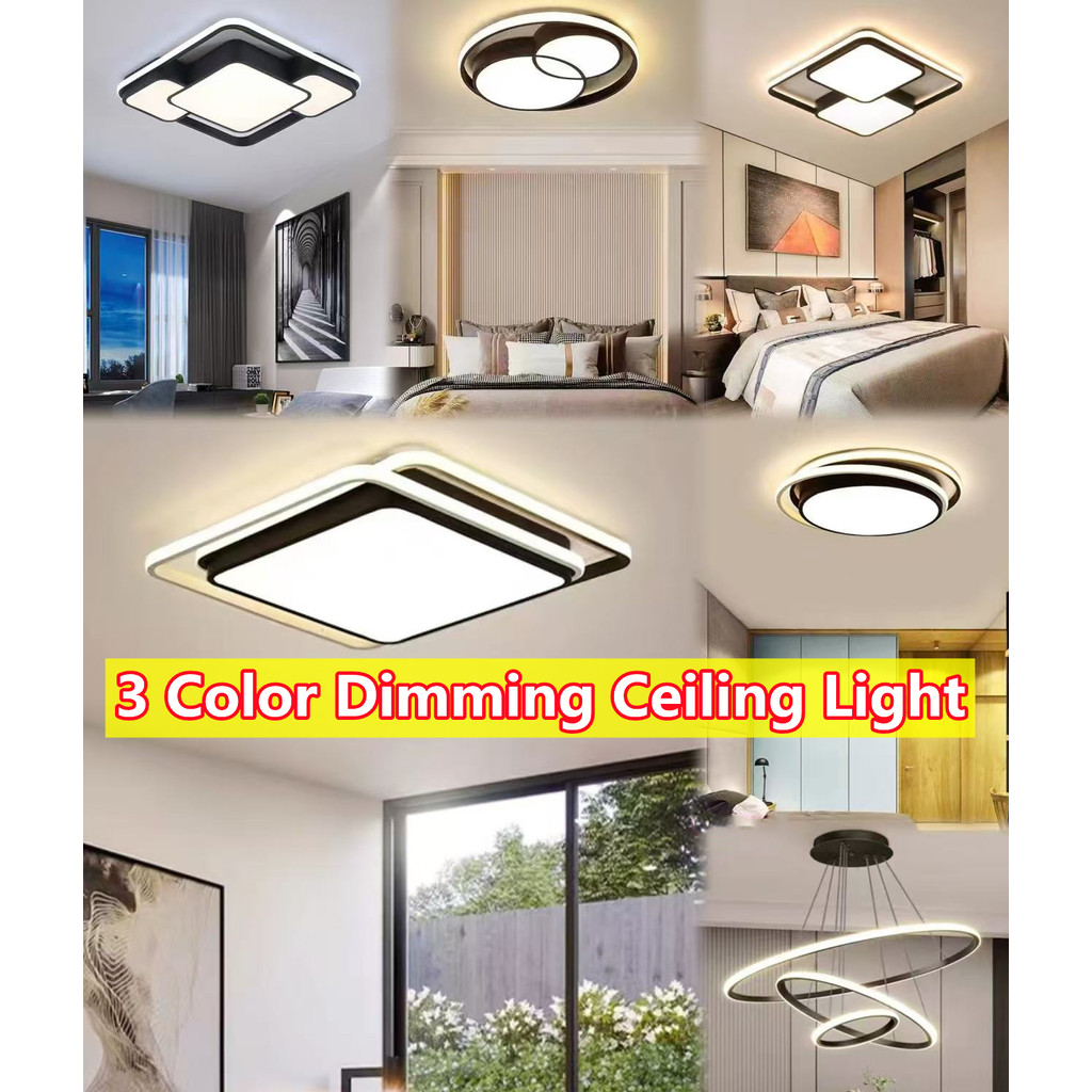 Modern LED Ceiling Light 3 Color Ceiling Lamp Chandelier for Living ...