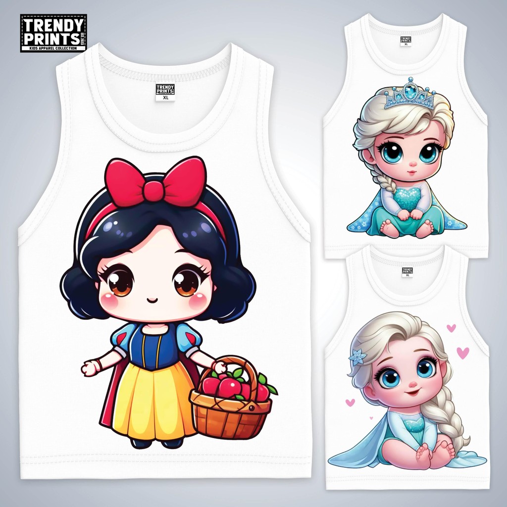 KidsTrendy LITTLE PRINCESS Kids Sando for Girls 1-12 Years Cotton Spandex Print Design | Shopee ...