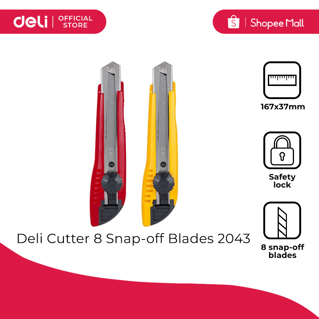 Deli 2043 Cutter 8 Snap-off Blade | Shopee Philippines