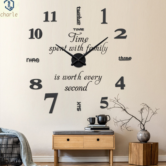 Limited-time offer!! 3d Diy Sticker Wall Clock Silent Non-ticking Retro ...