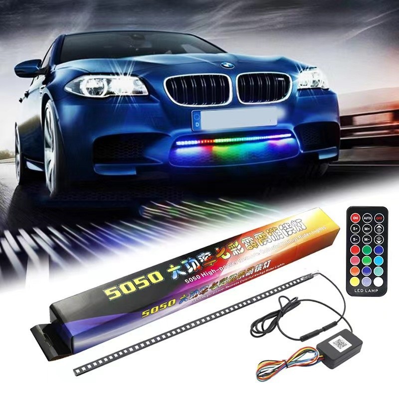 LED Grille Light RGB 22inch 12V Car Front Grille Lamp Bar 2 in 1 ...
