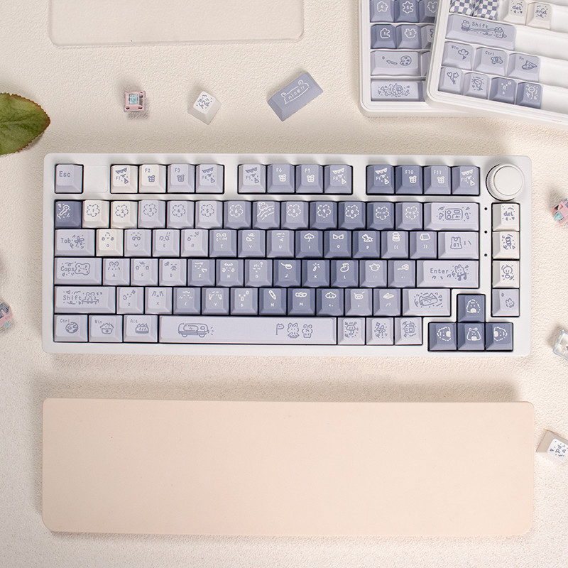 YongQiu Original Kindergarten Blue Keycaps URE / Cherry Profile PBT ...