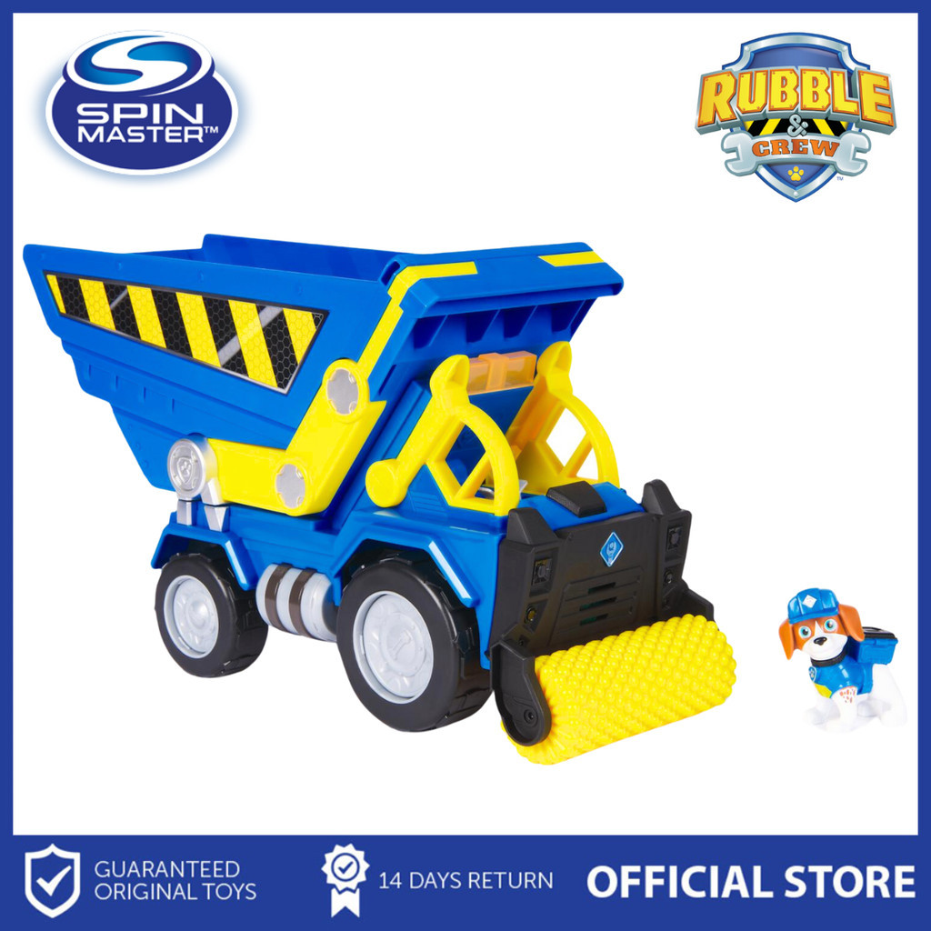 Rubble & Crew Toy Vehicle Deluxe Wheeler Dump Truck Toy with Lights ...