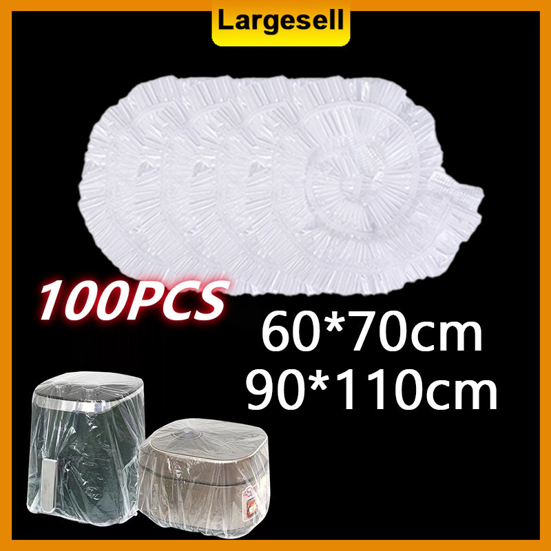 100pcs Disposable Elastic Cover Clear Plastic Home Kitchen Appliances ...