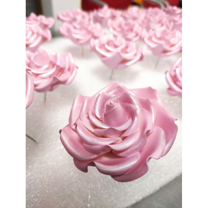 Shimmer Collection Pink Rebecca Rose 3inch edible cake topper Gumpaste ...