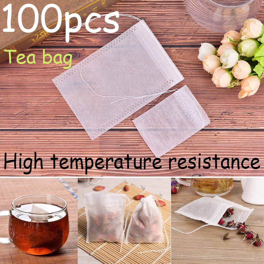 100Pcs Disposable Tea Bags for Loose Leaf Tea Herb Tea, Empty Teabags ...