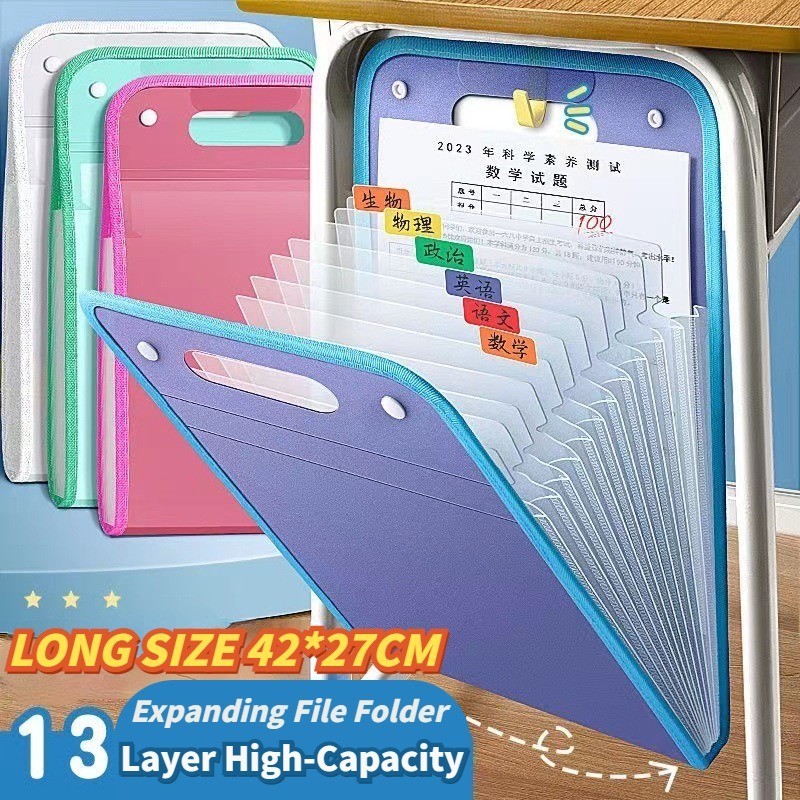 Long Expanding File Folder Envelope Organizer with handle Document ...