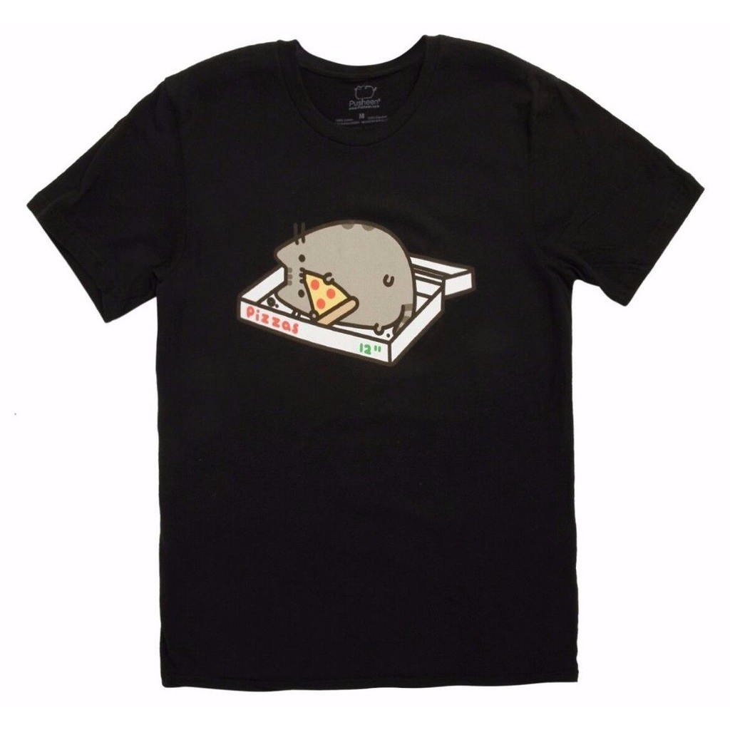 Pusheen The Cat Pizza Box Pusheen Eating Pizza T-Shirt Licensed ...