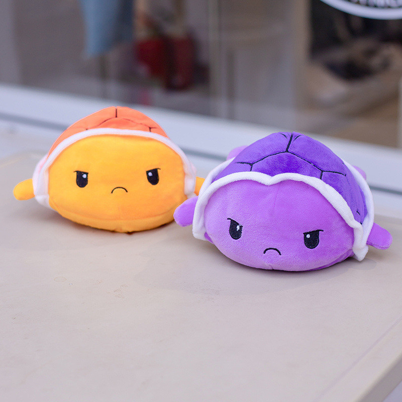 Reversible Turtle Plush Toy Double-Sided Flip Turtle Doll Kids Gift ...