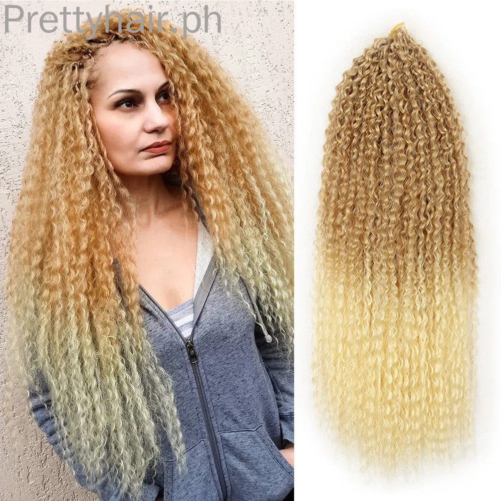 20 Inch Synthetic Afro Yaki Kinky Curly Hair Soft Ombre Crochet ...