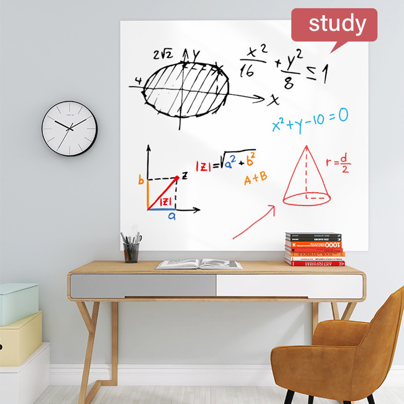 Electrostatic Adsorption Whiteboard Wall Stickers Seamless Whiteboard ...